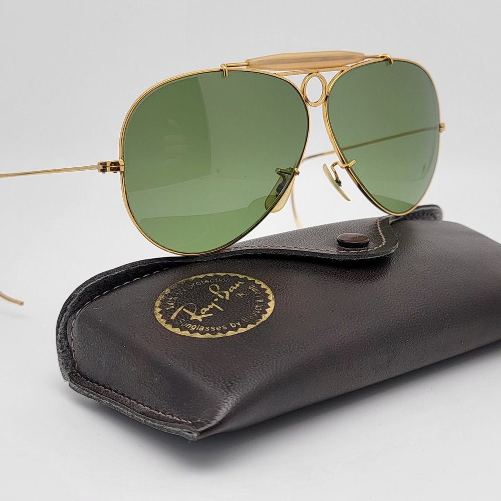 Ray-Ban B&L Shooter Gold Frame Cable Temple Rb3 Trugr… - Gem
